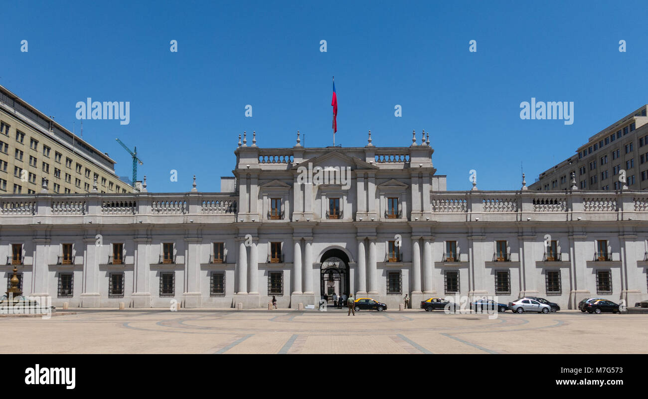 SANTIAGO DE CHILE, CHILE - JANUARY 26, 2018: View of the presidential ...