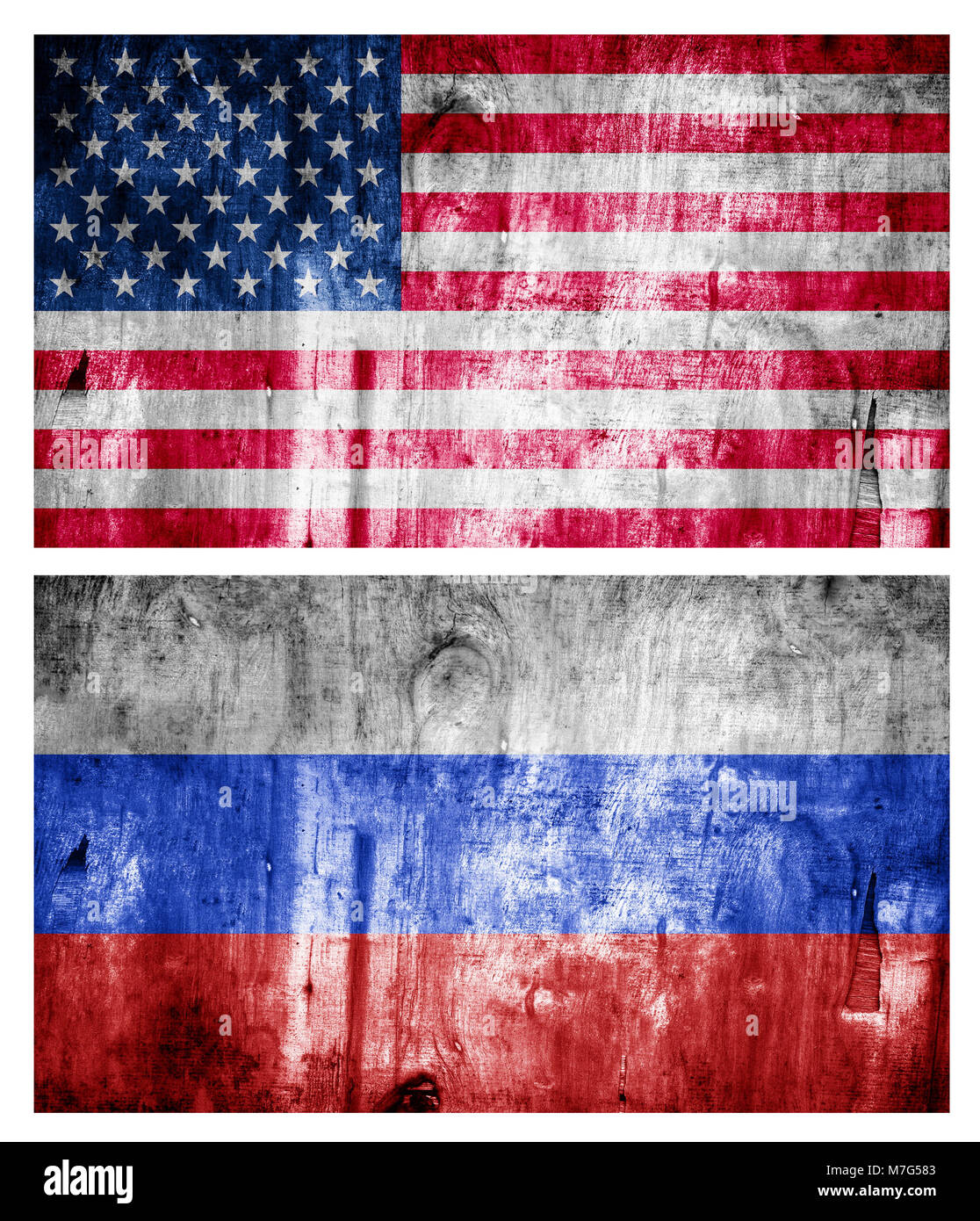 Flag us vs flag russia hi-res stock photography and images - Alamy