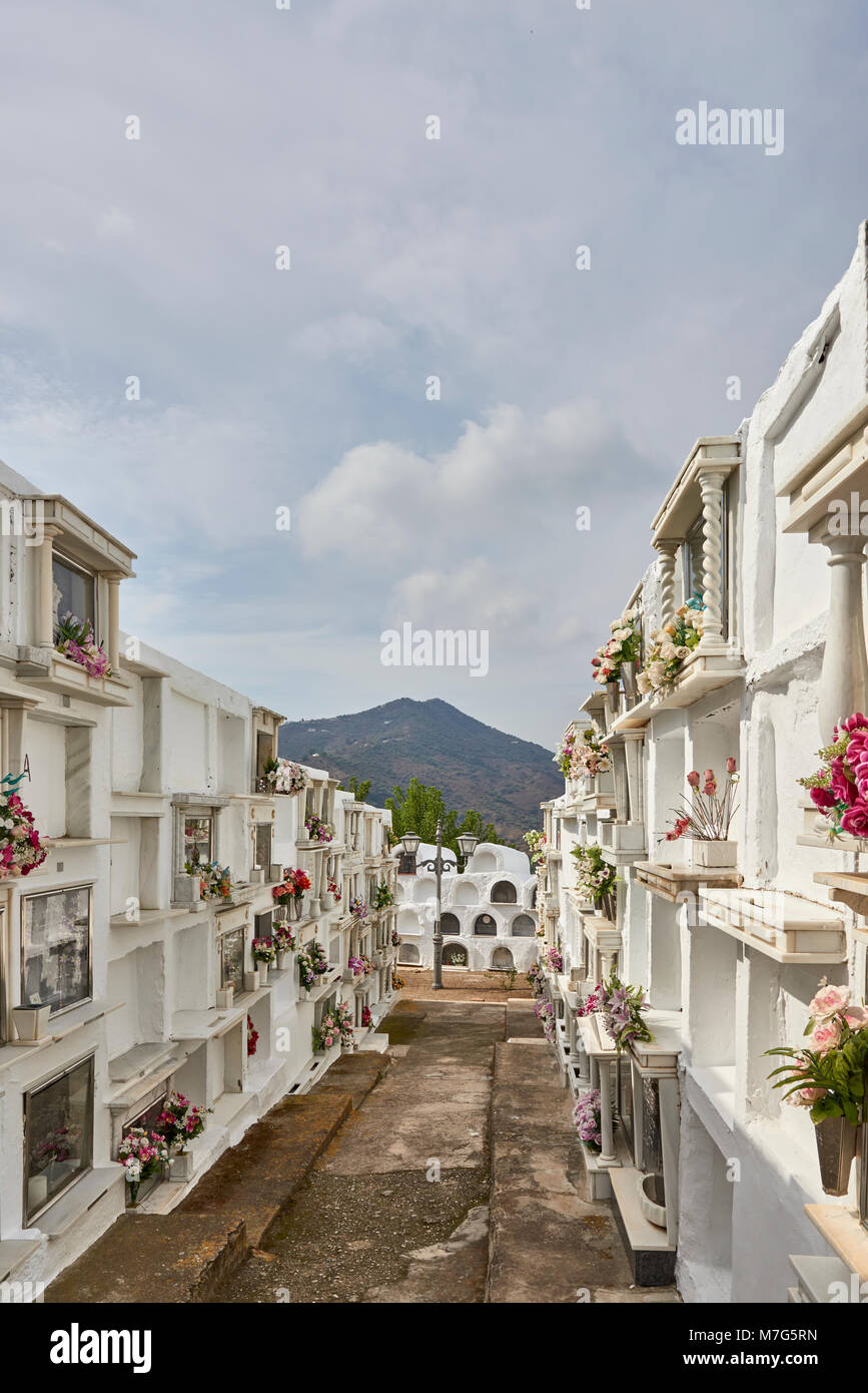 The Walled Crypts of the Sayalnga Circular cemetery in Andalucia, Spain ...