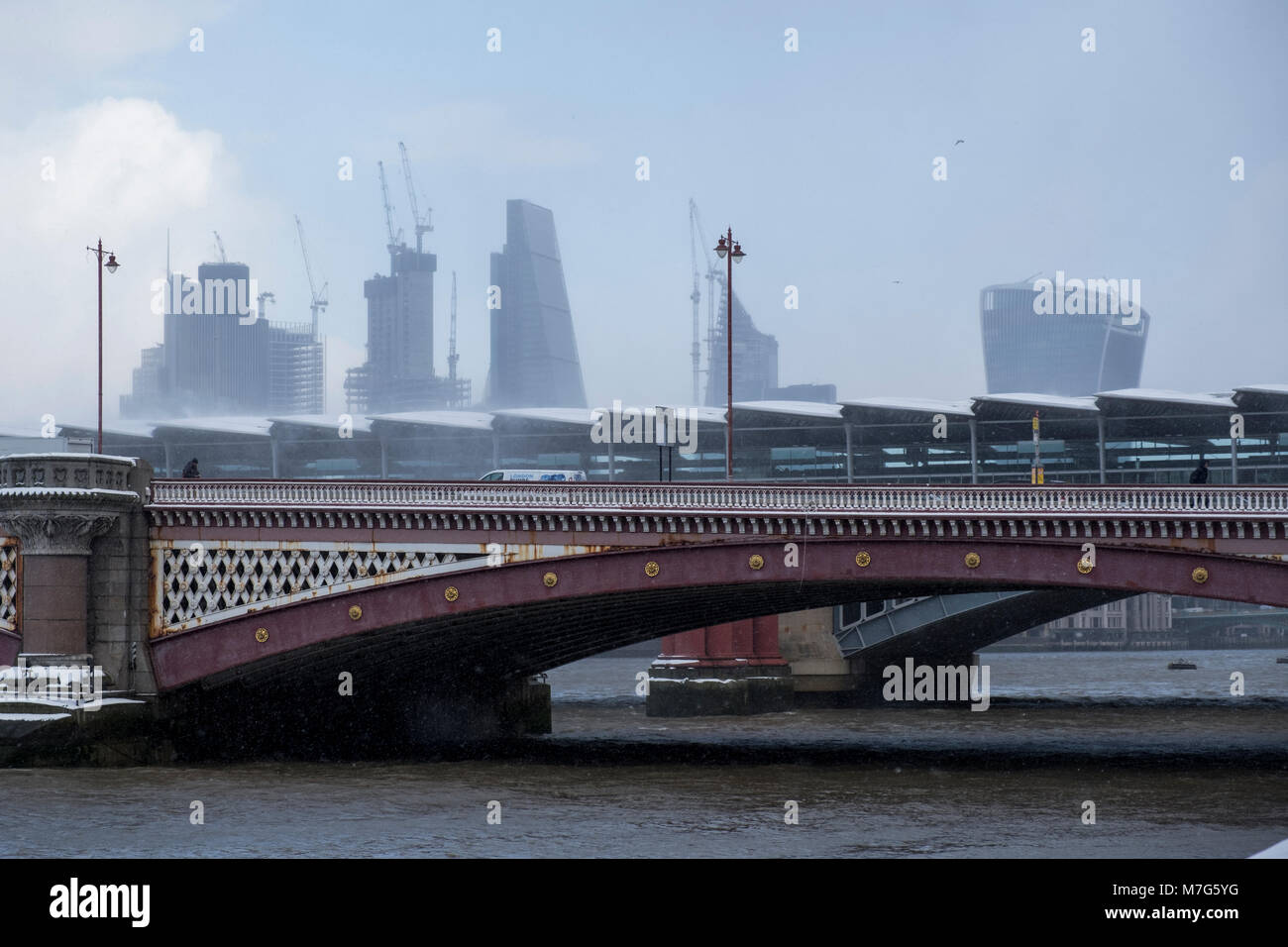 Snow fall in London winter 2018 Stock Photo - Alamy