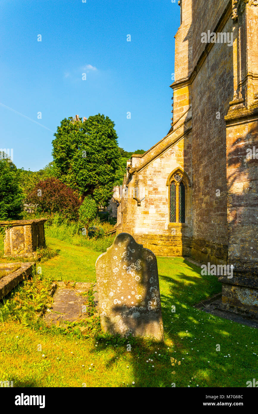 Old Medieval english Cemetery, gravestones, typical old British ...