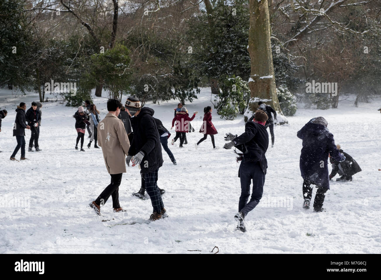 Snow fall in London winter 2018 Stock Photo - Alamy