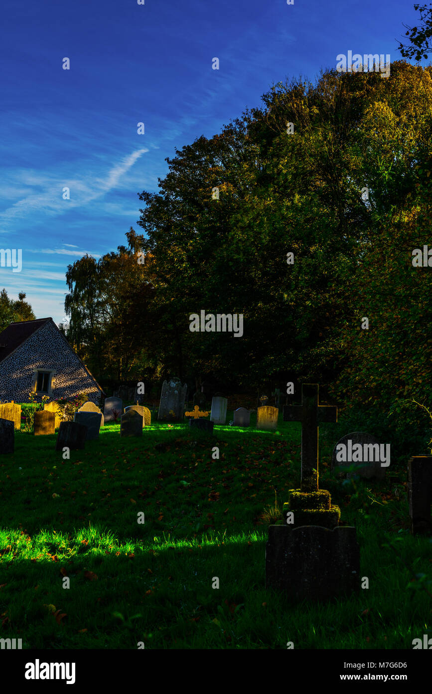 Old Medieval english Cemetery, gravestones, typical old British ...