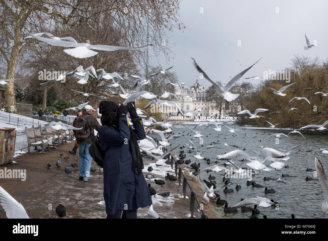 Snow fall in London winter 2018 Stock Photo - Alamy
