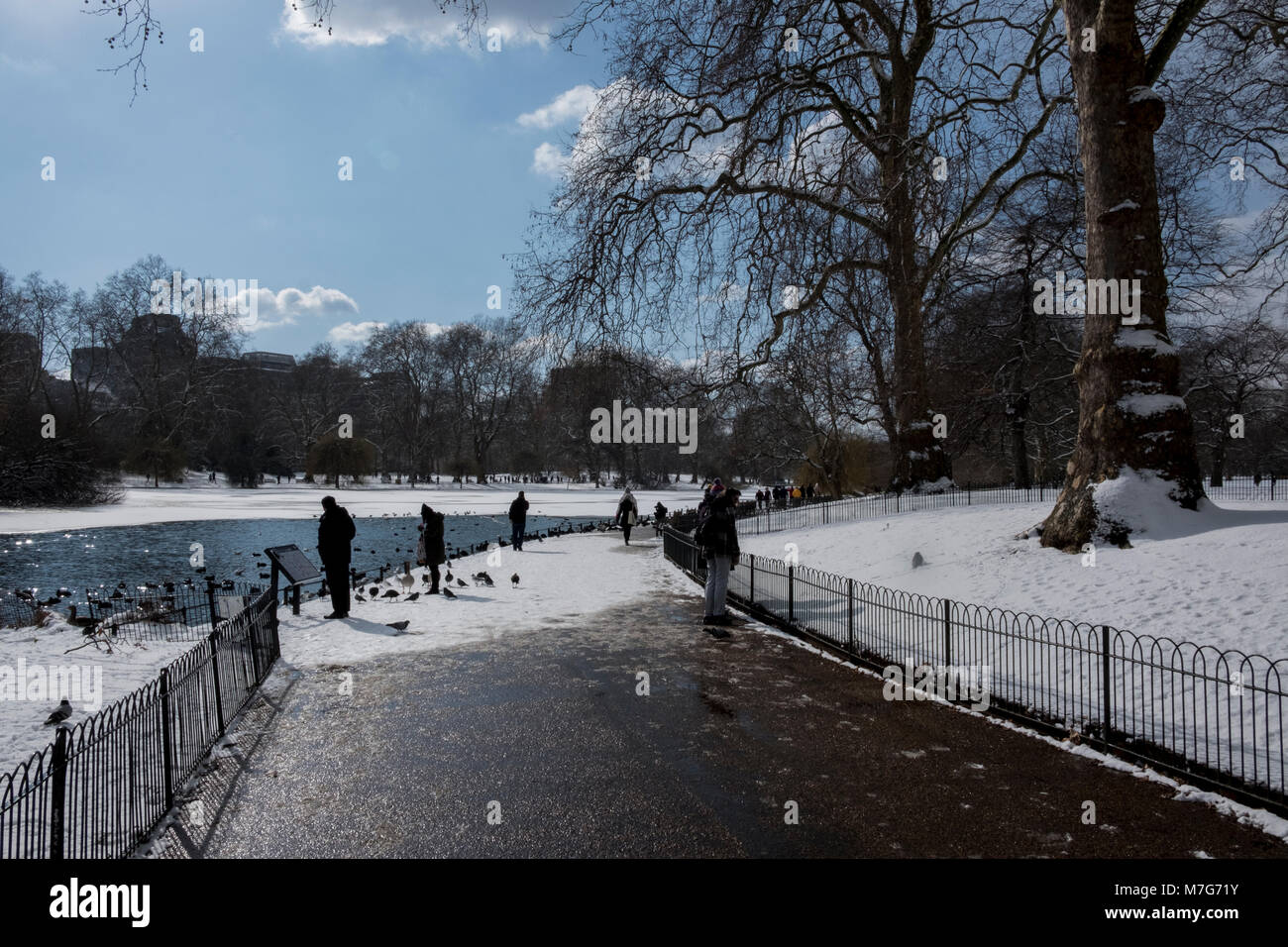 Snow fall in London winter 2018 Stock Photo - Alamy