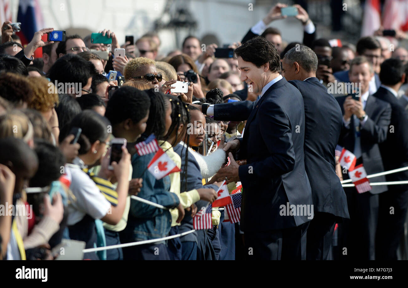 United States President Barack Obama and Prime Minister Justin Trudeau ...