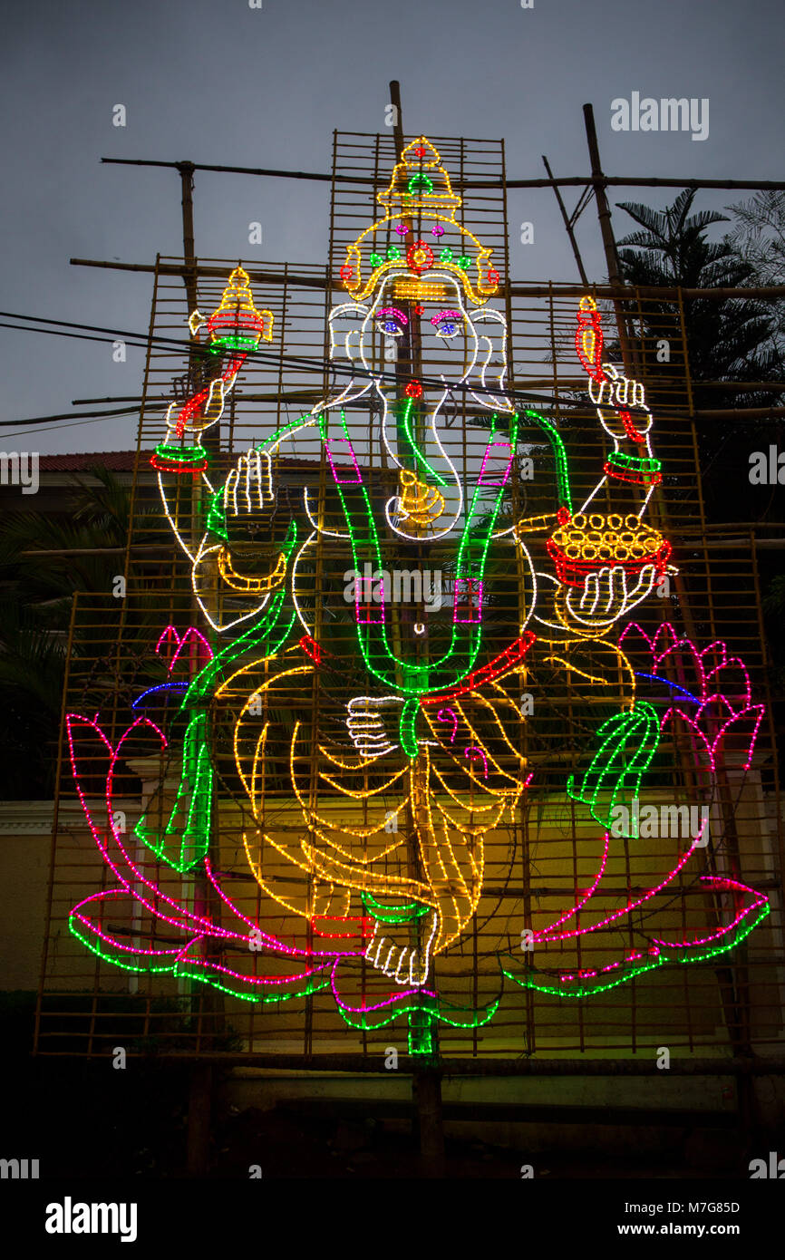 neon lord shiva sign in trivandrum Stock Photo - Alamy