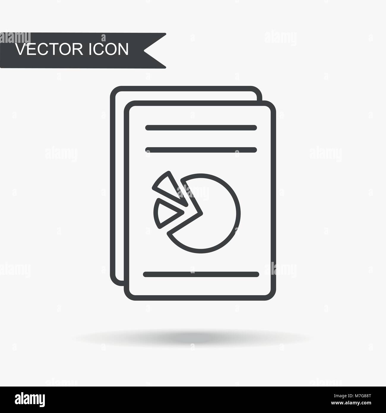 Modern and simple vector illustration of a document icon with a diagram ...