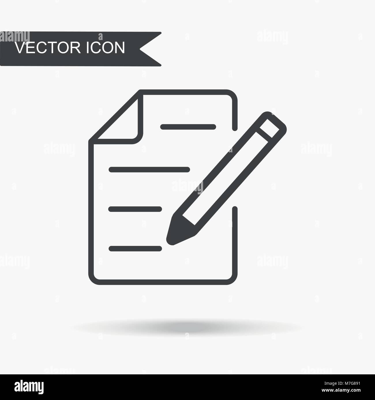 Modern and simple vector illustration of a document icon with a pencil ...