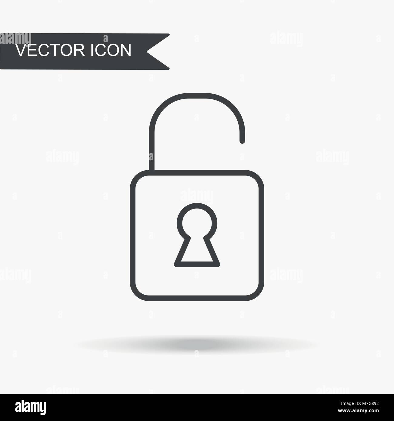 Modern and simple vector illustration of an open lock icon. Flat image ...