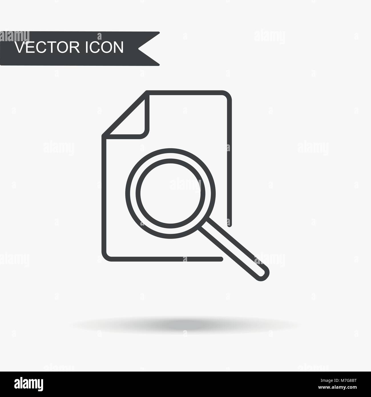 Modern and simple vector illustration of a document icon and magnifier ...