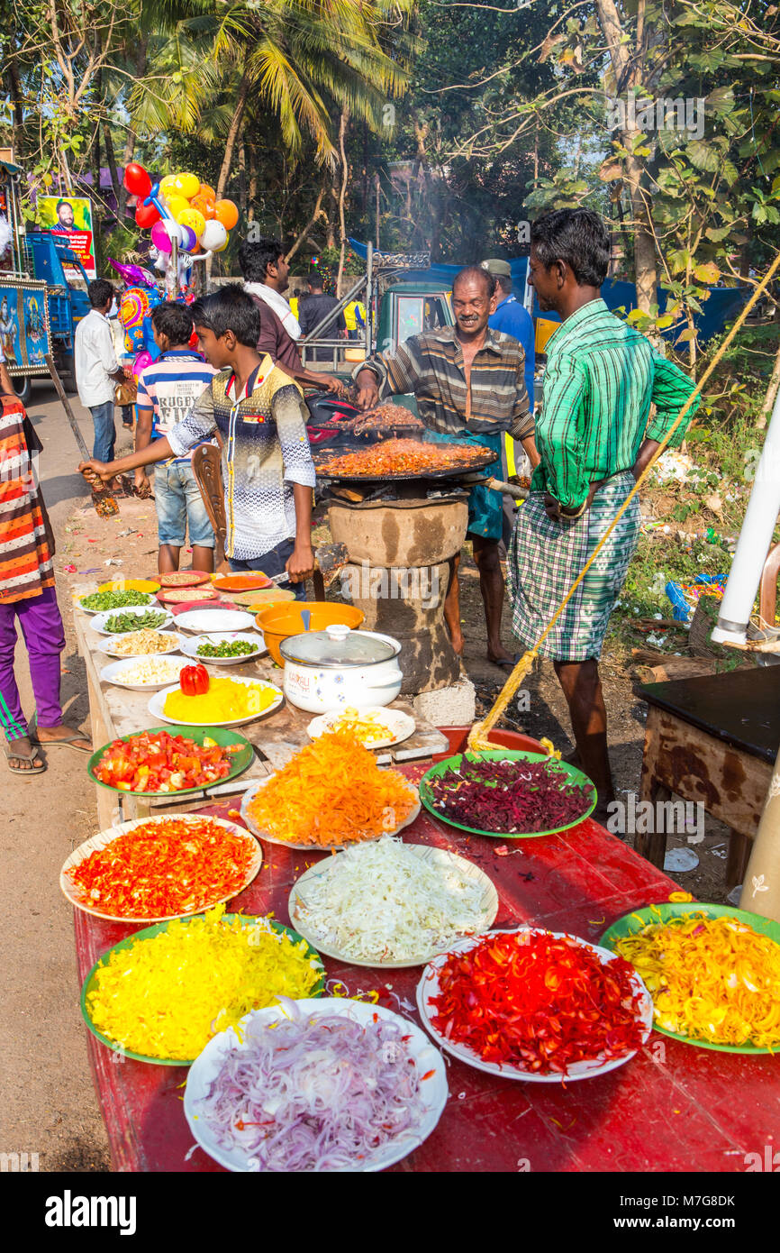 colourful food stall at shivratri celebration varkala Stock Photo - Alamy