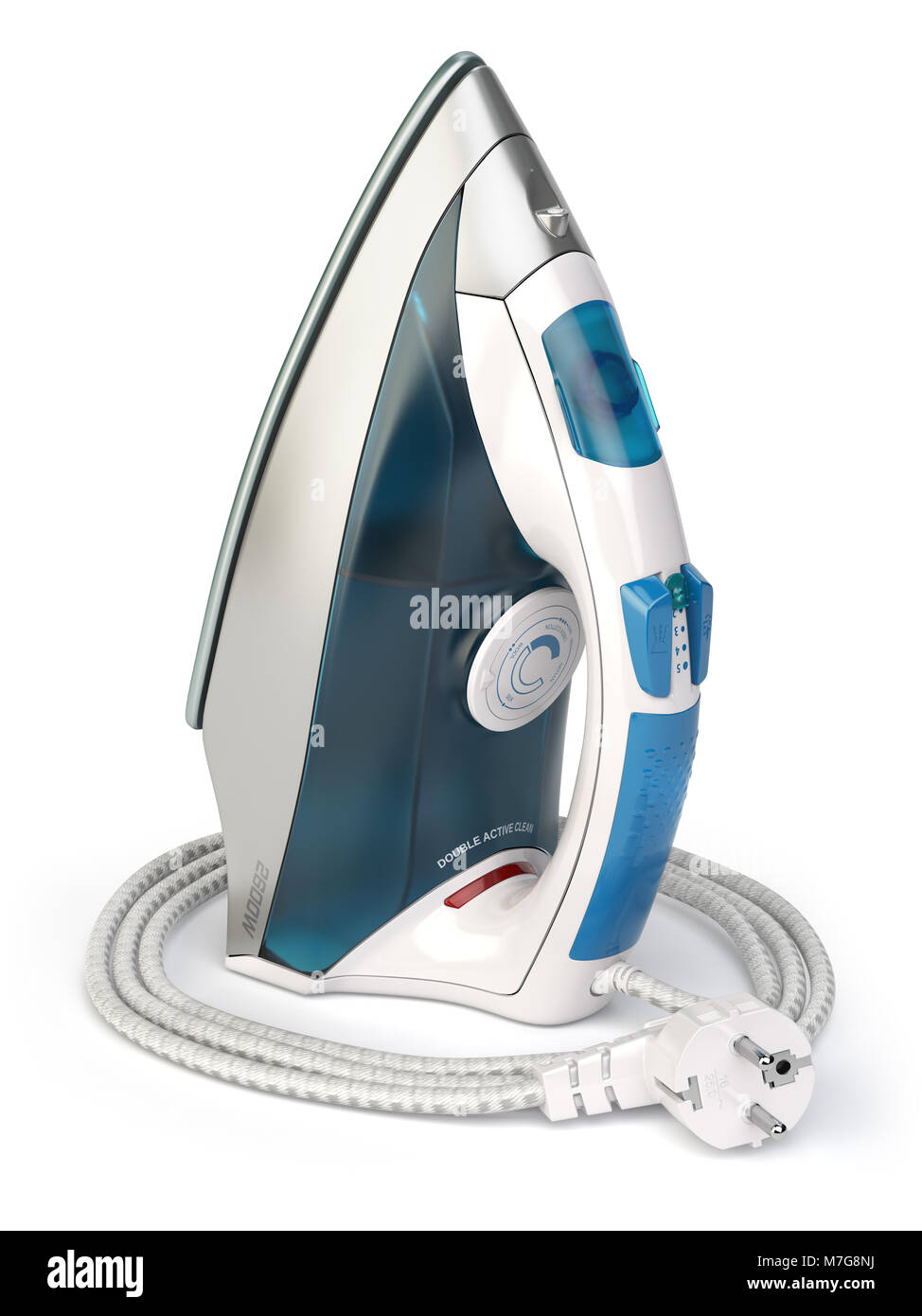Steam iron isolated on white background. 3d illustration Stock Photo ...