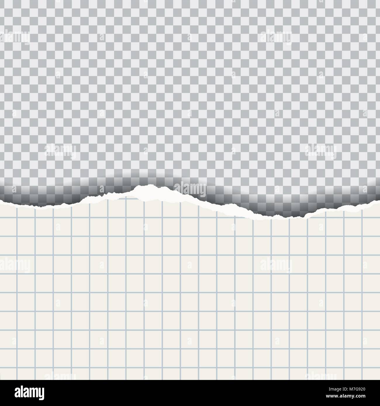 Torn square paper with shadow, isolated on a transparent background ...