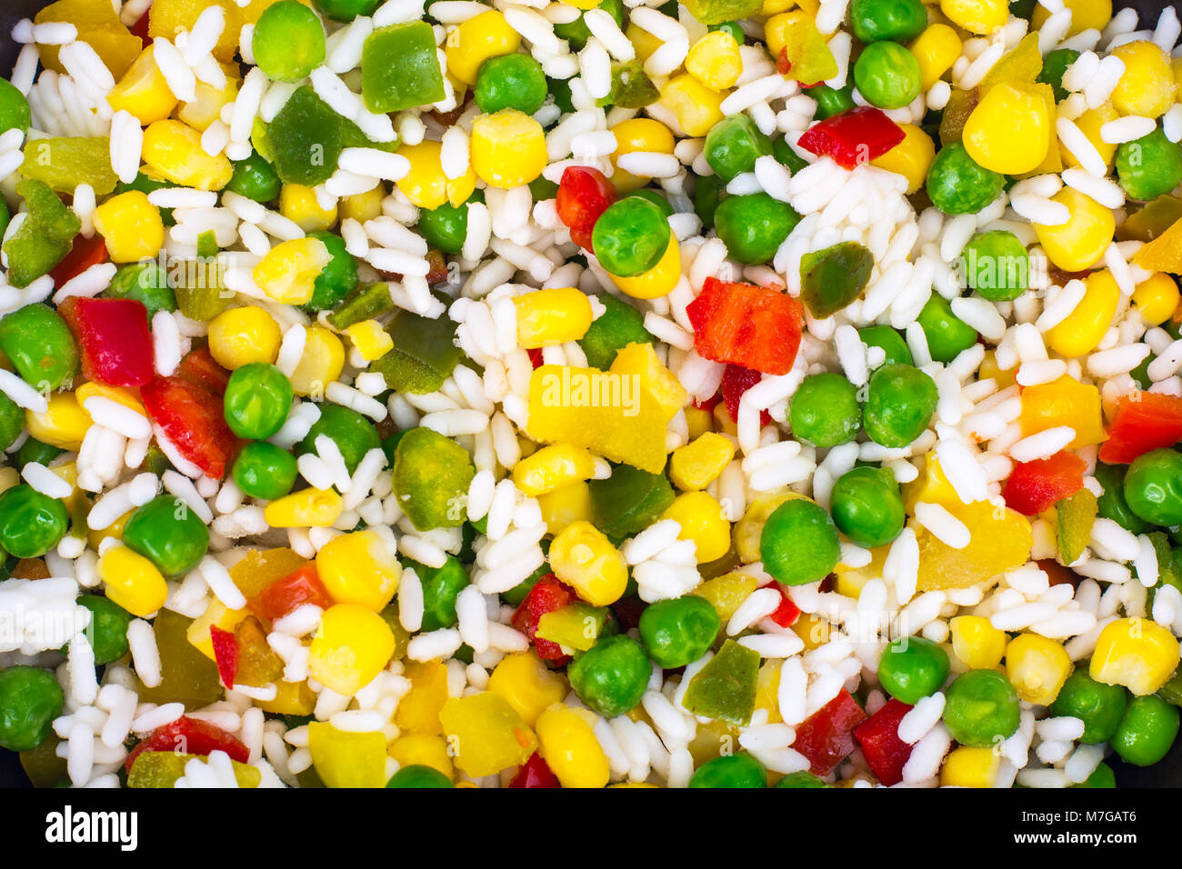 Frozen mix vegetables and rice Stock Photo - Alamy