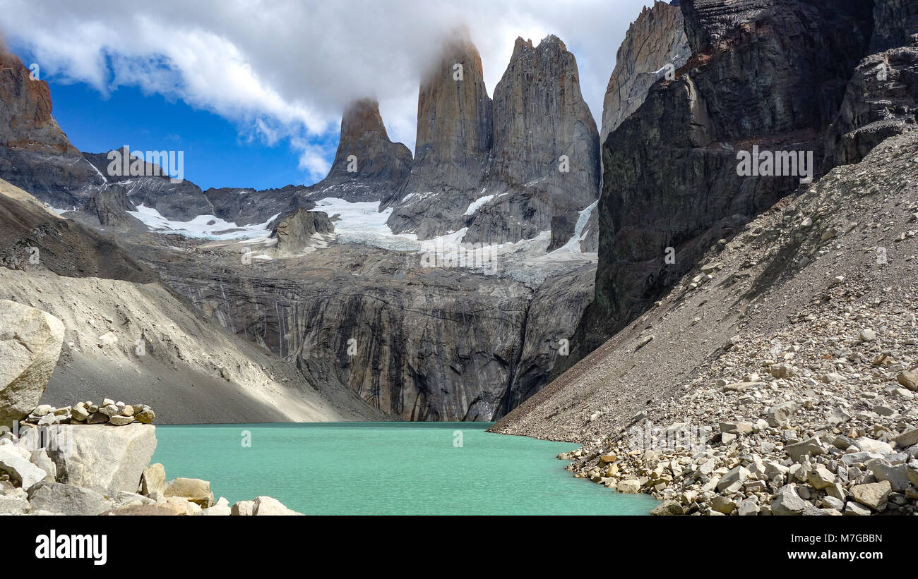Base of the Towers (Base Las Torres), Torres del Paine National Park ...