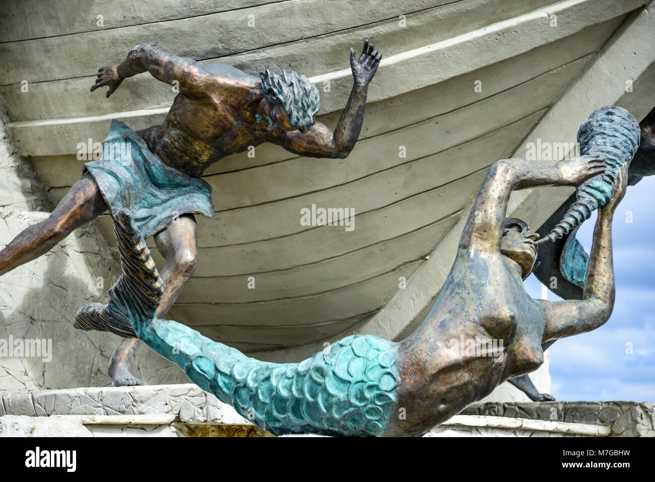 Goleta Ancud Schooner Monument and Fountain, Punta Arenas, Chile Stock ...