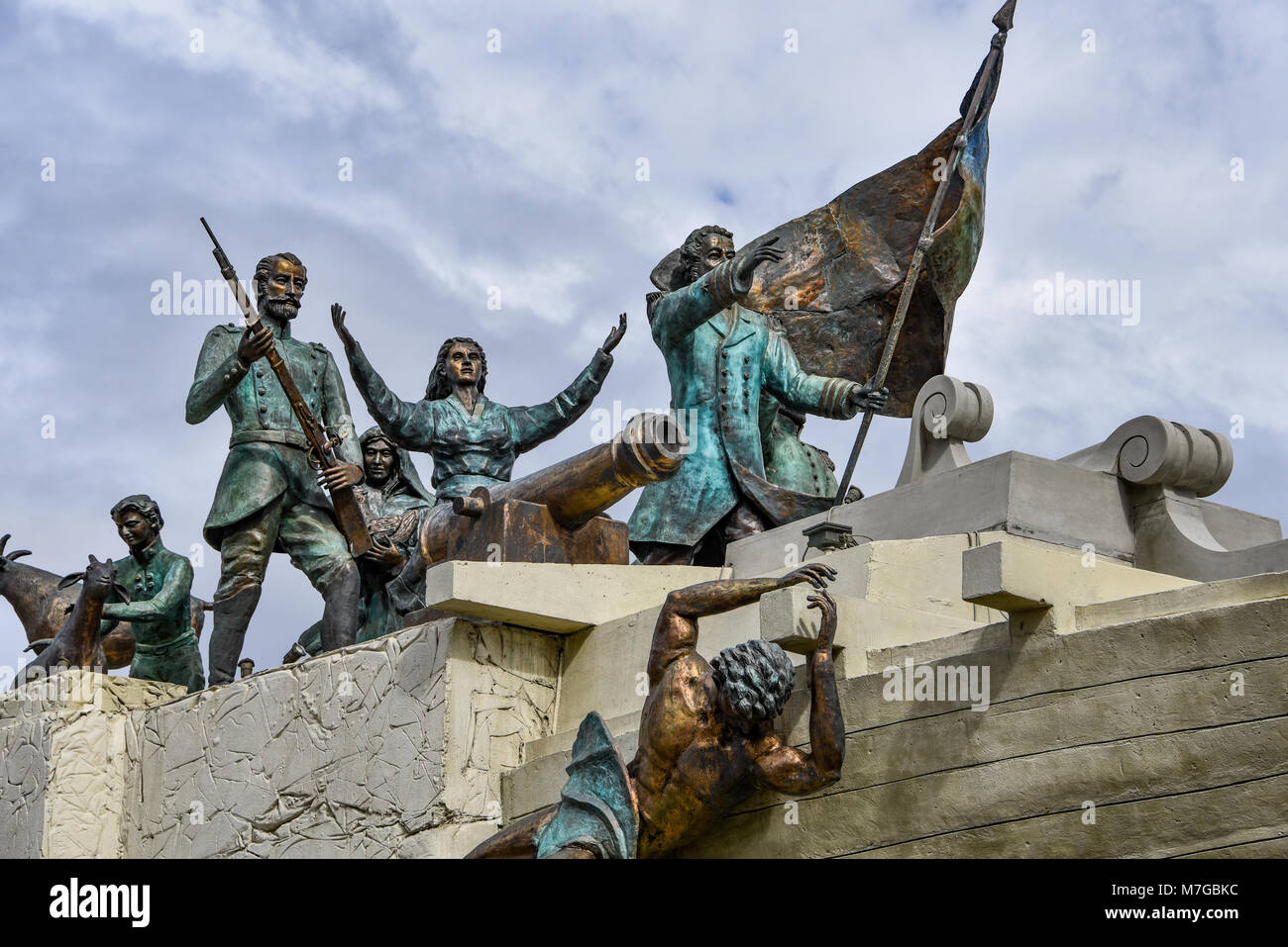 Goleta Ancud Schooner Monument and Fountain, Punta Arenas, Chile Stock ...