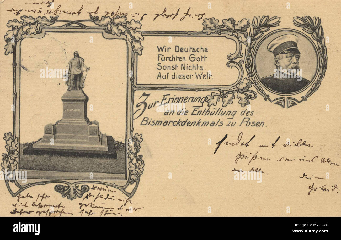 This postcard depicts the Bismarck Monument in Posen (now Poznań ...