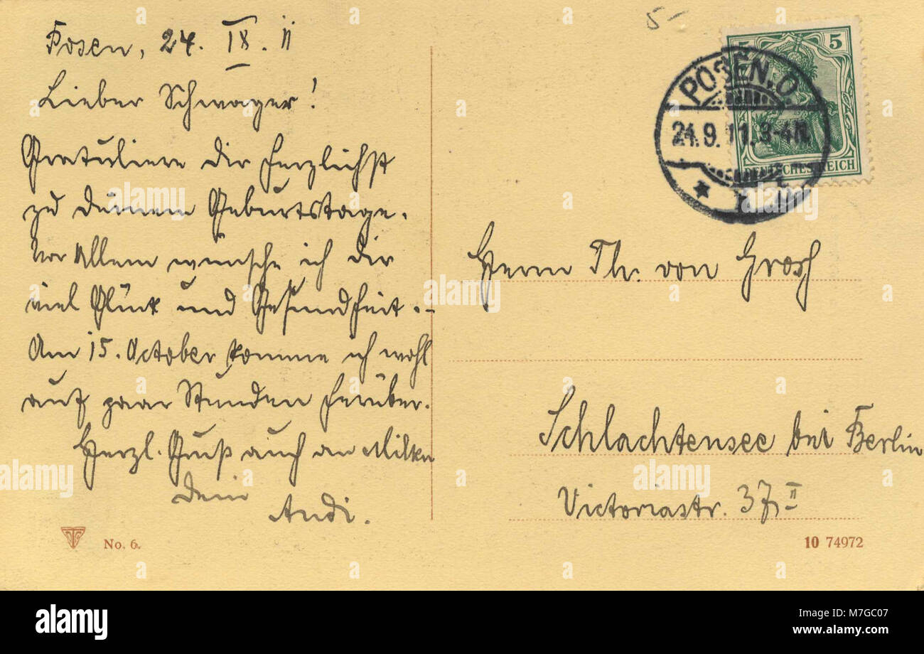 A postcard from Posen (now Poznań, Poland), showing Königsplatz with ...