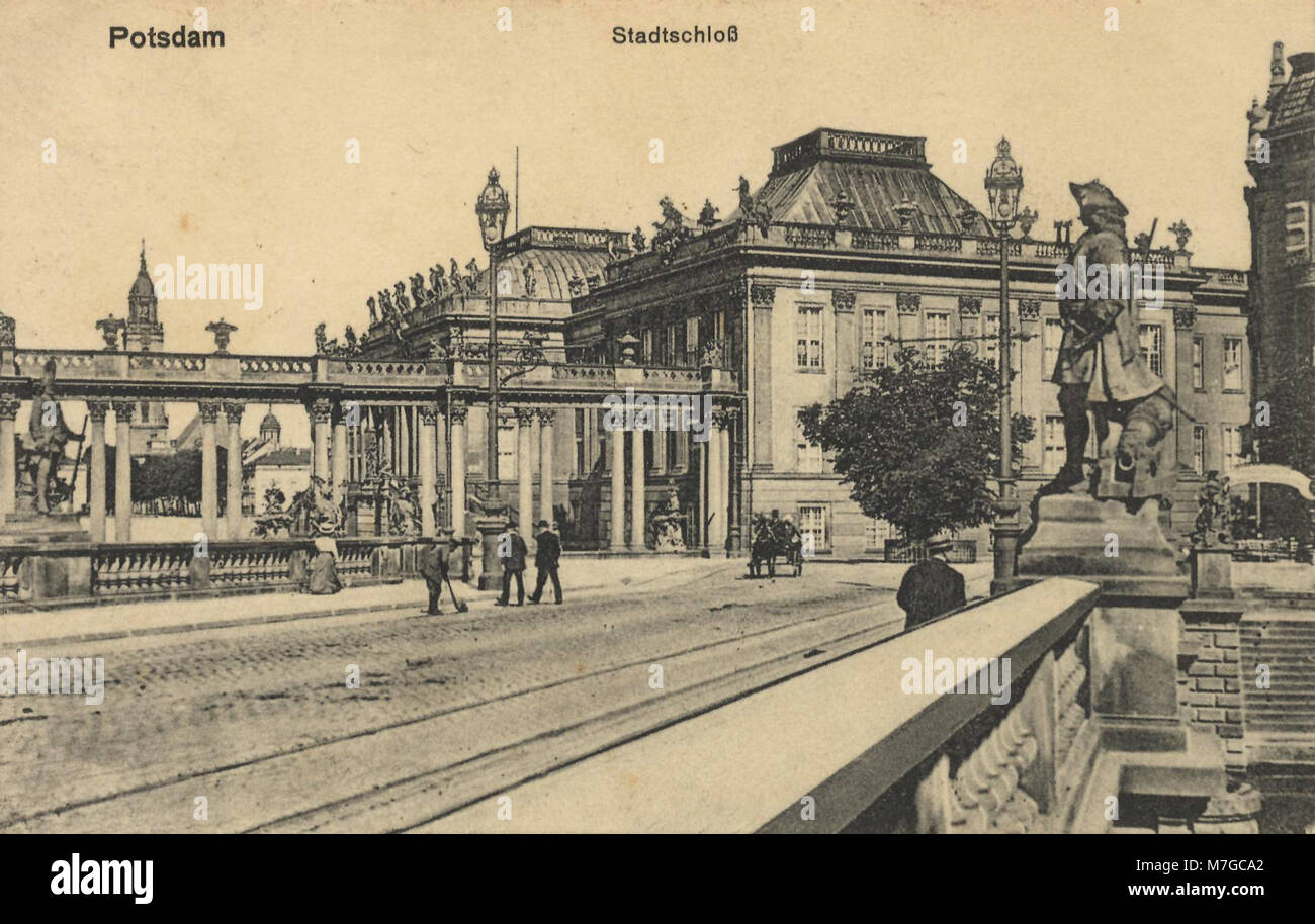 This postcard image features the Stadtschloss in Potsdam, Brandenburg ...