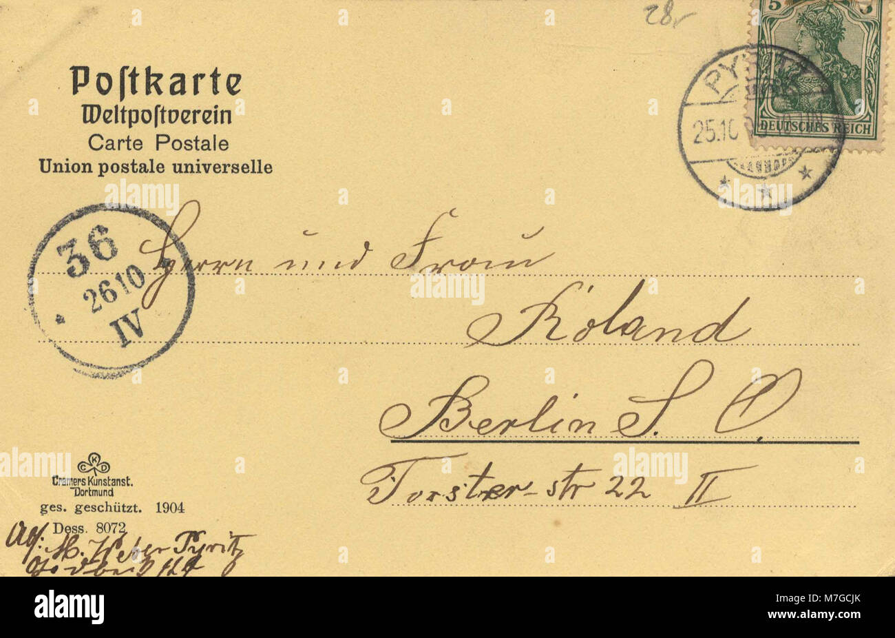 This historical postcard depicts a scene from Pyritz, located in ...