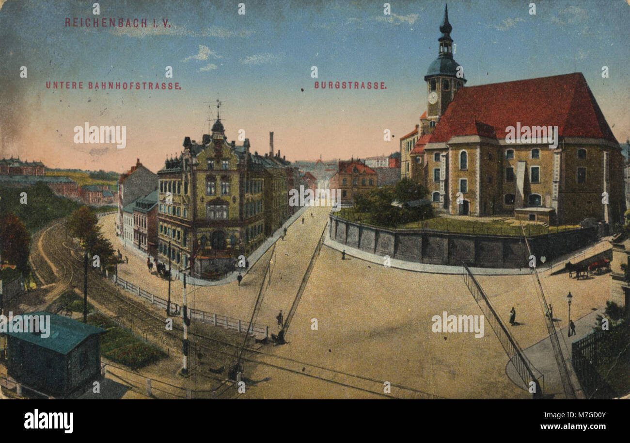 A historical view of Reichenbach, located in Sachsen, Germany, showing ...