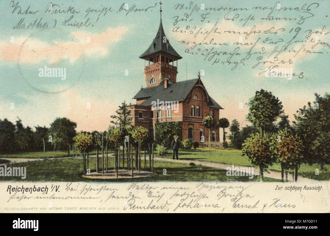 A vintage postcard of Reichenbach in Saxony, Germany, titled 'Zur ...