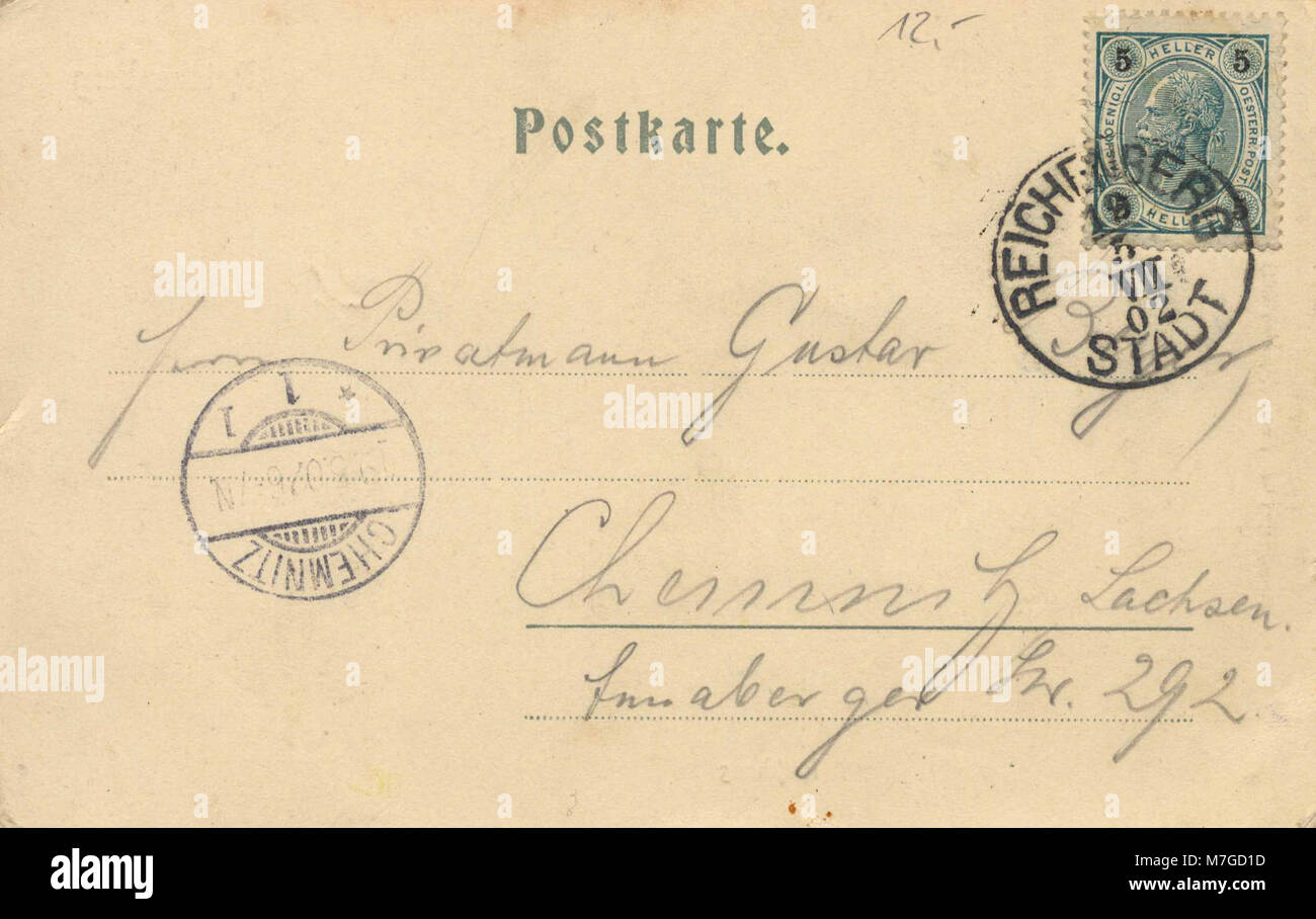 Postcard of the town hall (Rathaus) in Reichenberg, Czech Republic ...