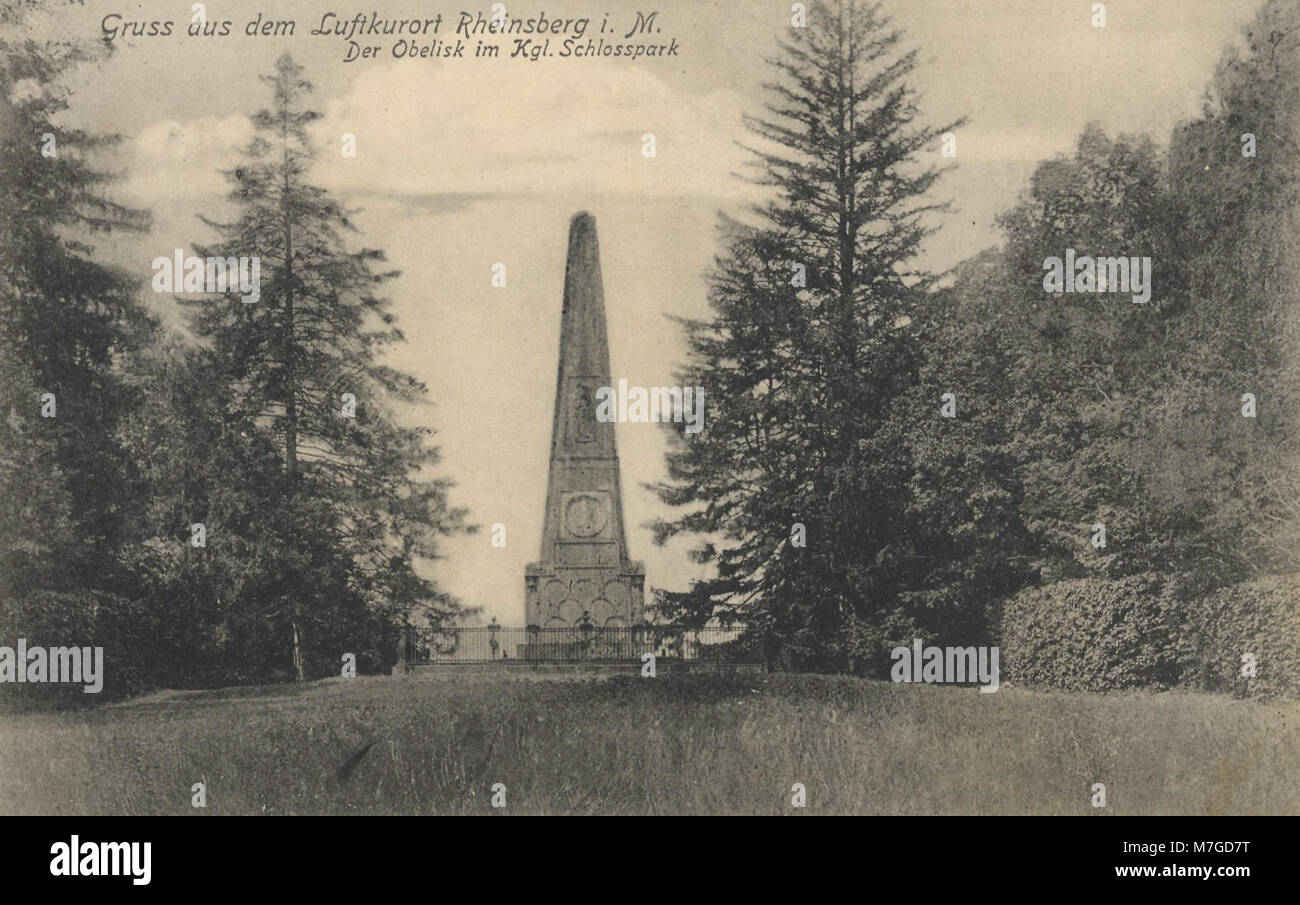 This image shows an obelisk located in the Royal Palace Park ...