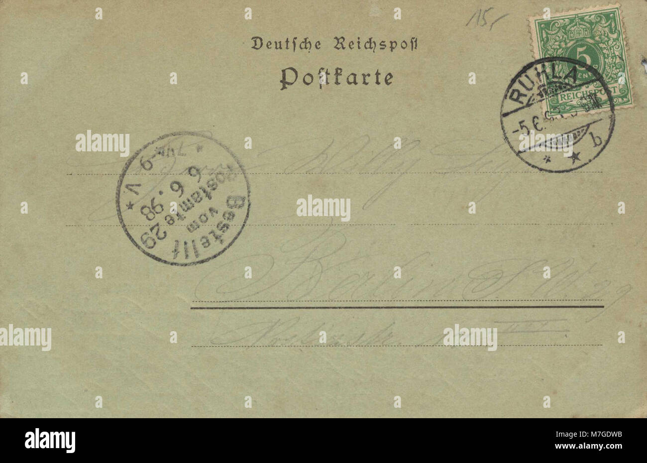 A vintage postcard showing the city view of Ruhla, a town in Thüringen ...