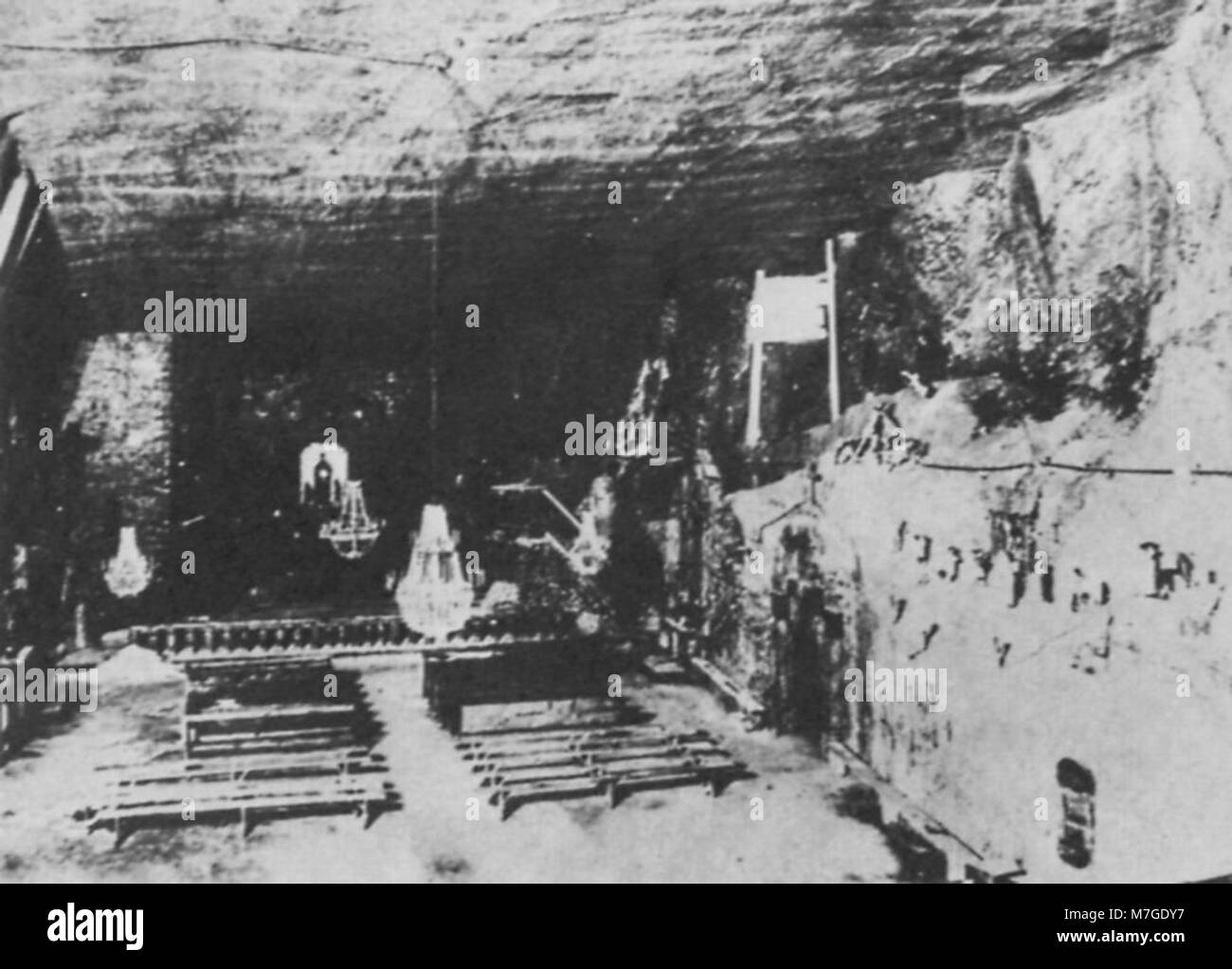 A Russian photograph showing an abandoned salt mine in Wiljuisk, which ...