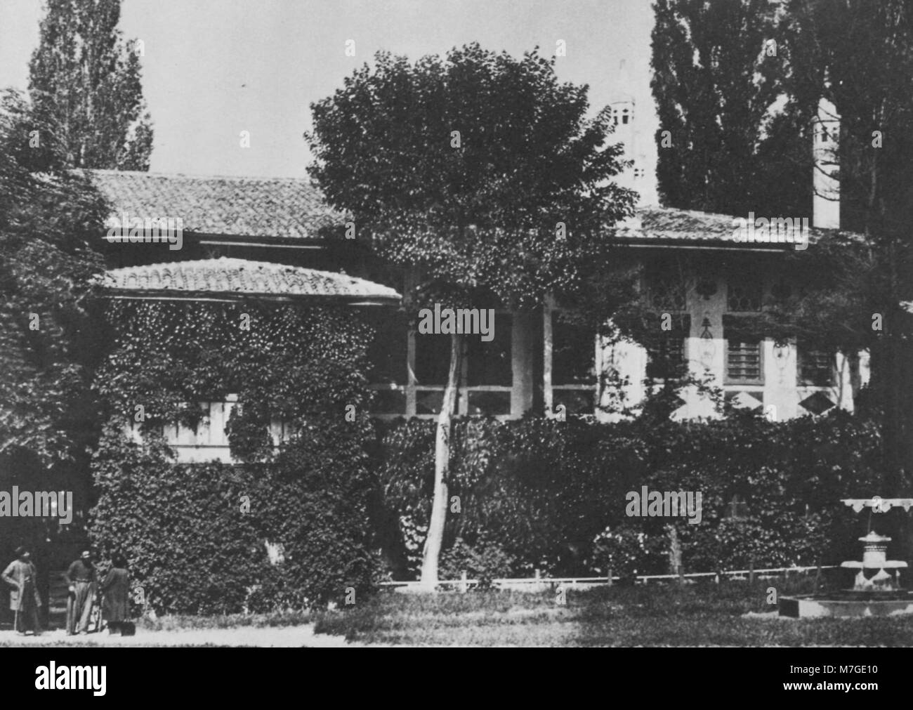A historic photograph of the Palace of Bakhchisarai, the residence of ...