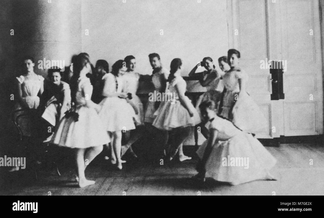 A Russian photograph depicting a class at the Imperial Ballet School ...