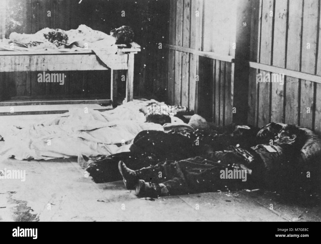 A historical photograph by a Russian photographer, depicting victims of ...