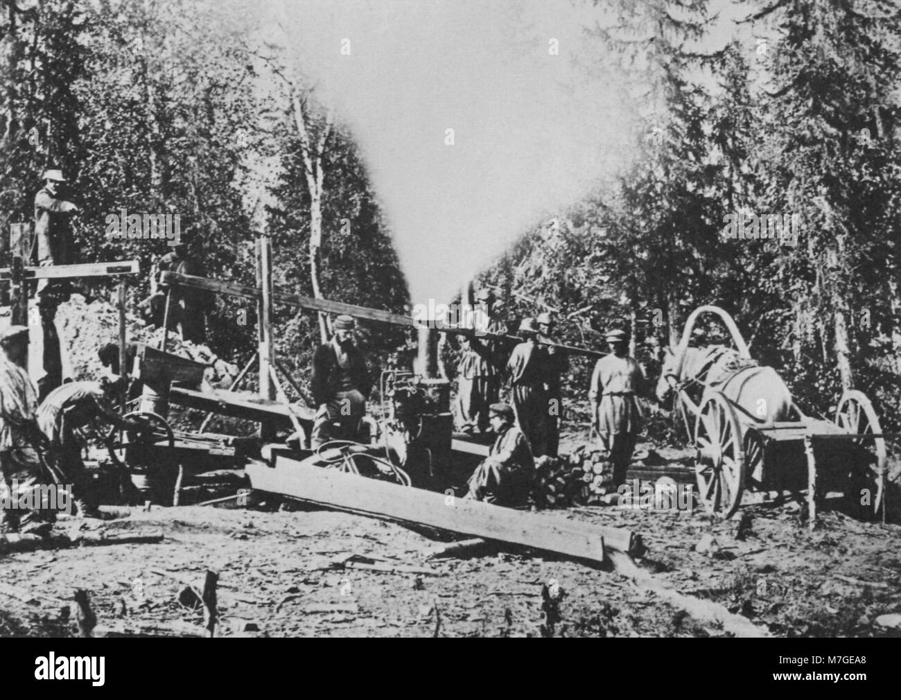 A photograph from around 1867 by a Russian photographer depicting gold ...