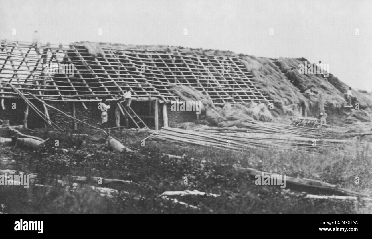 A Russian photograph from around 1870-1880, showing the construction of ...