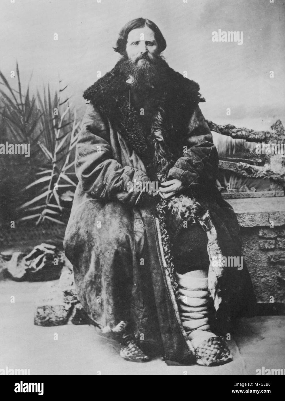 A photograph from around 1885, featuring a Russian farmer, captured by ...