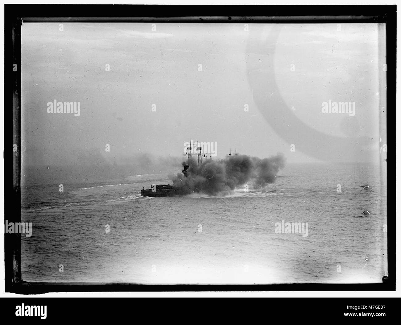 A photograph of the USS Delaware, a battleship in the United States ...
