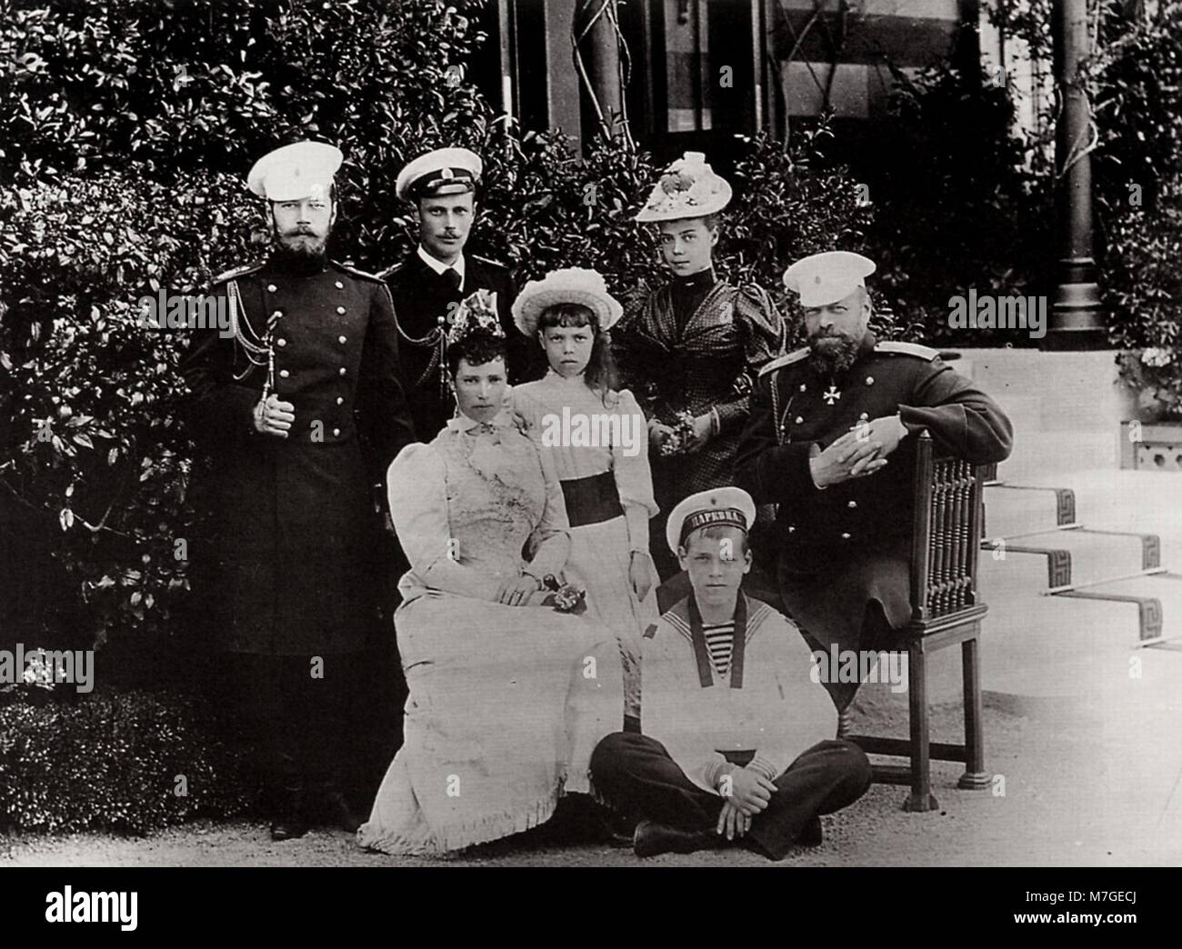 A late 19th-century photograph of the Russian Imperial family ...