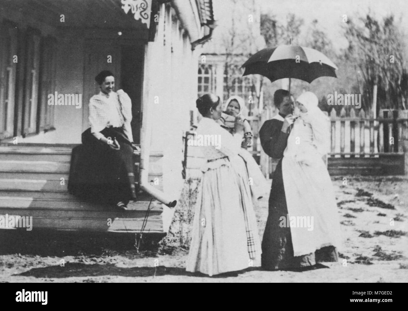 A photograph by a Russian photographer around 1895 showing a nanny with ...