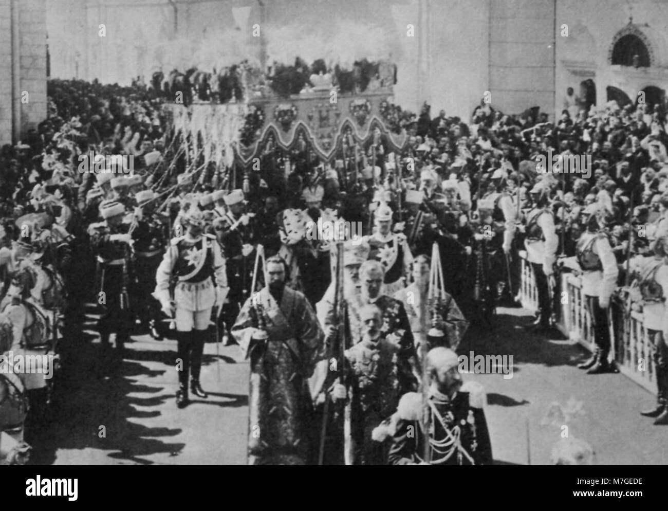 A Russian photograph from around 1896 shows Tsar Nicholas II leaving ...
