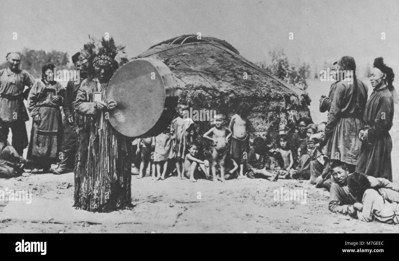 A Russian photograph from around 1900 depicting a Shaman from the Soyot ...
