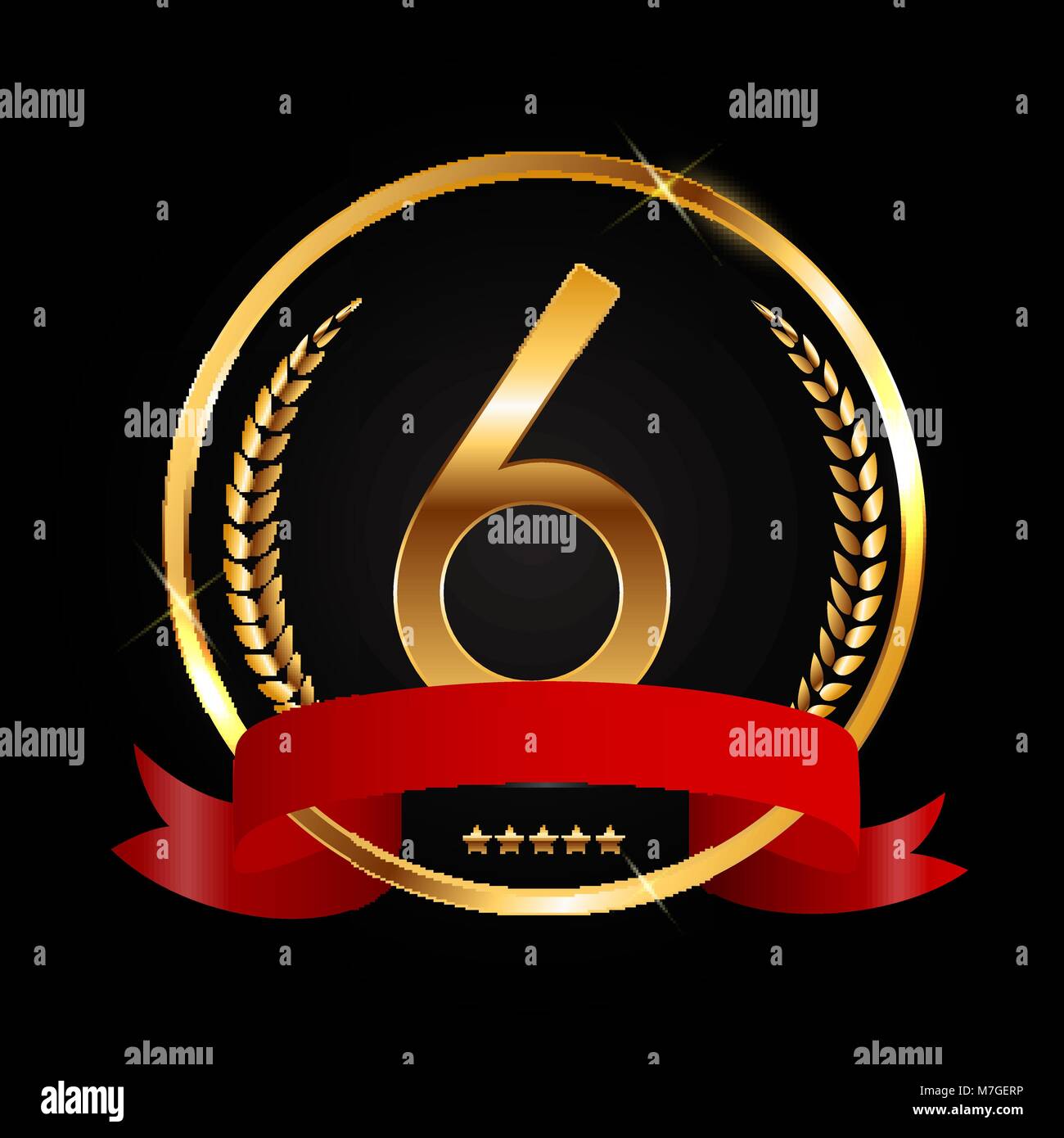 Template Logo 6 Years Anniversary Vector Illustration Stock Vector ...
