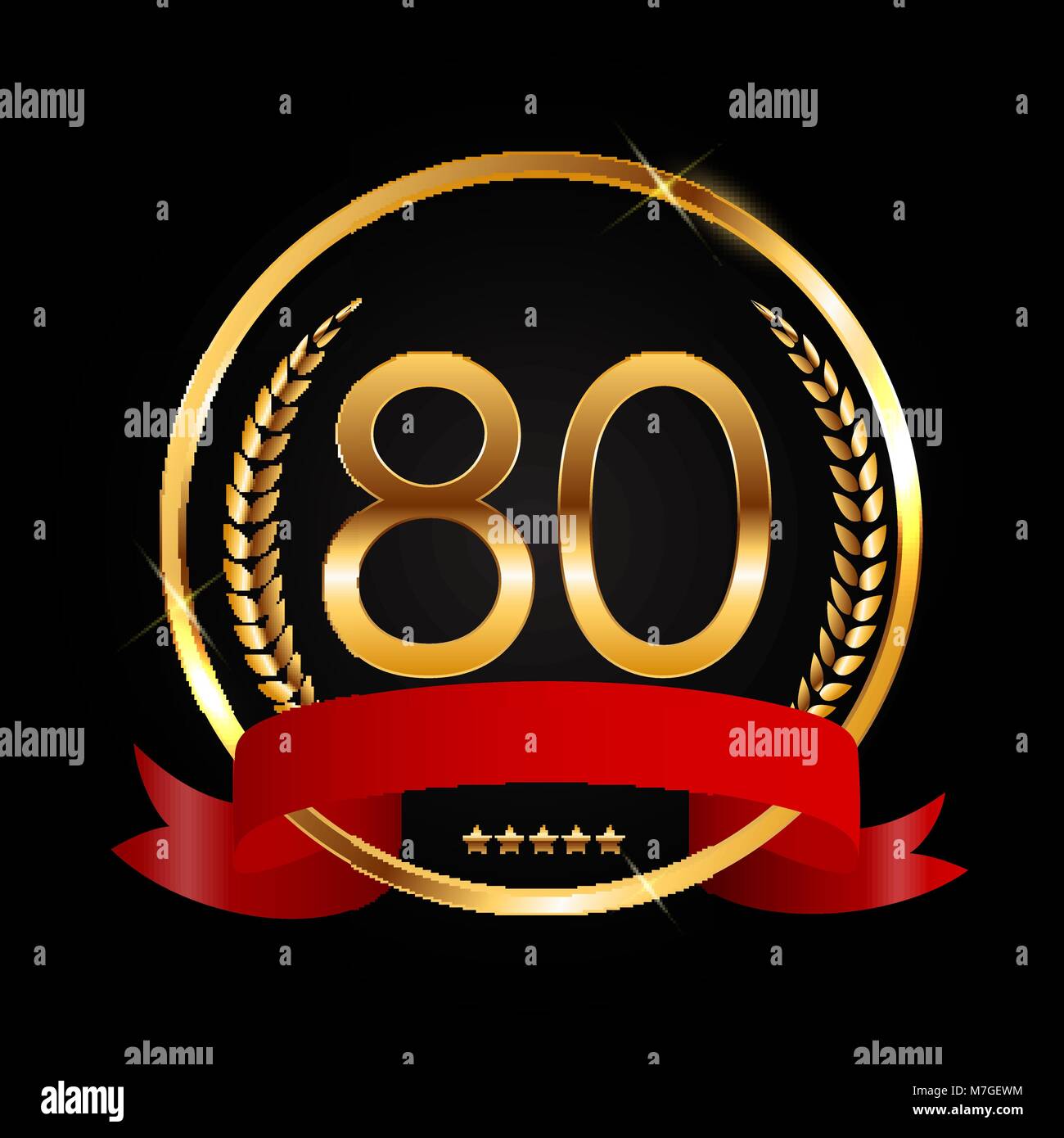 Template Logo 80 Years Anniversary Vector Illustration Stock Vector ...