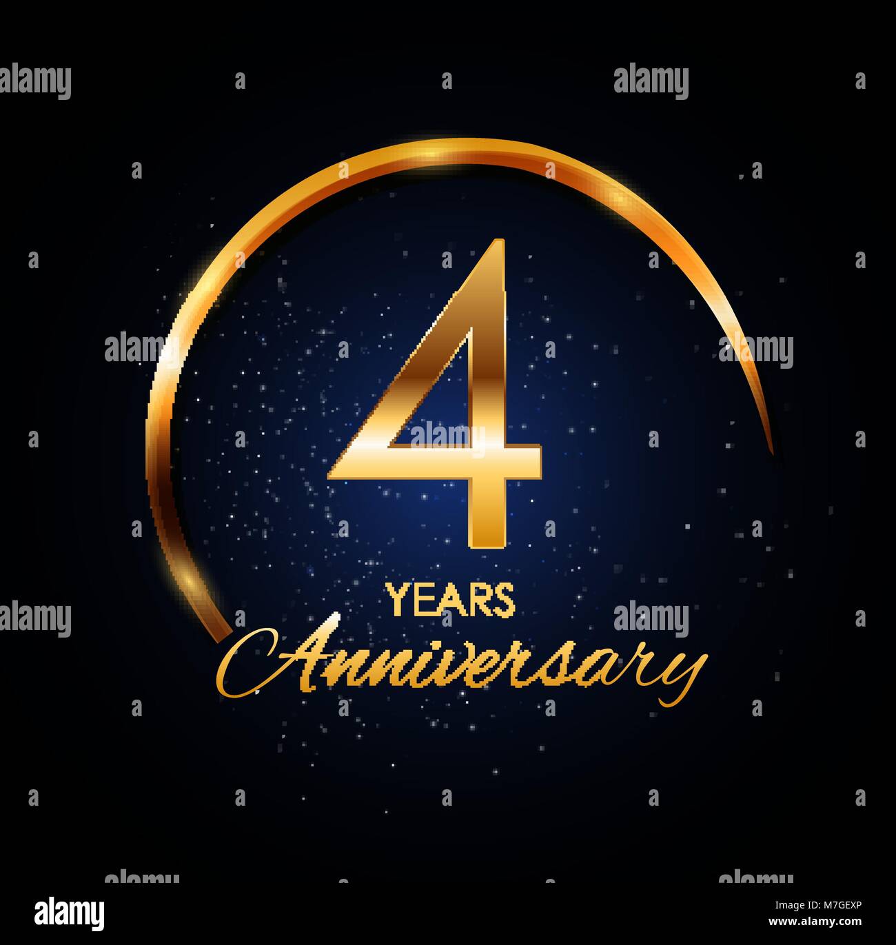 Template Logo 4 Year Anniversary Vector Illustration Stock Vector Image ...