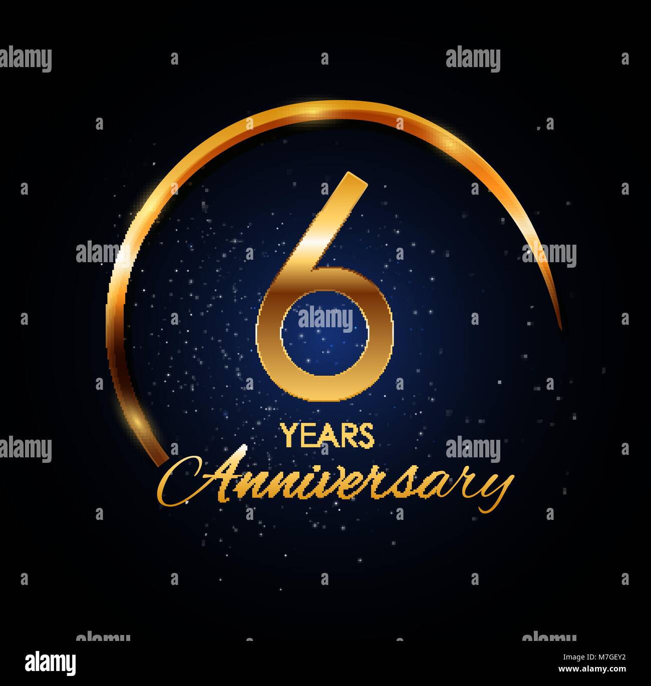 Template Logo 6 Year Anniversary Vector Illustration Stock Vector Image ...