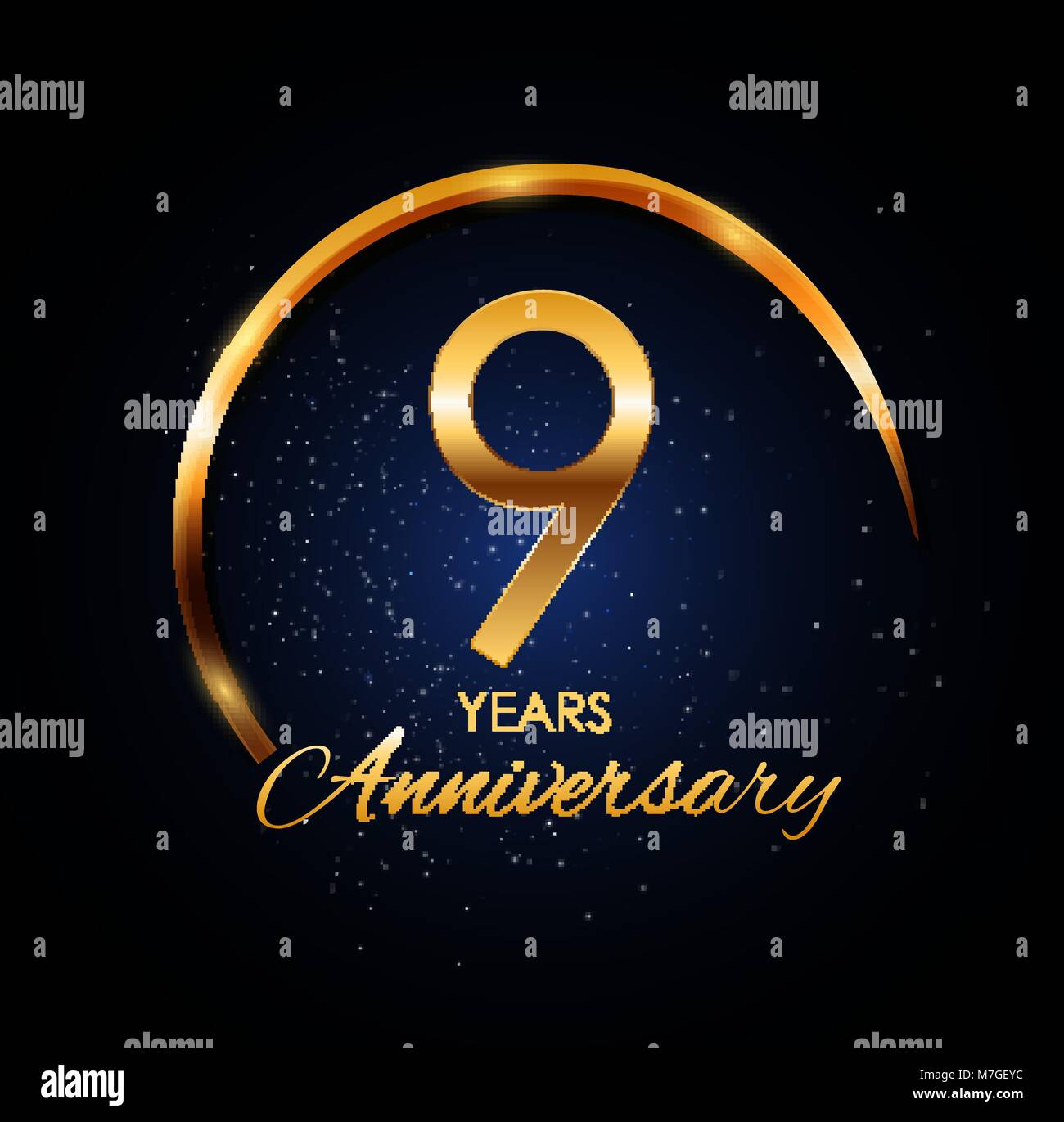 Template Logo 9 Year Anniversary Vector Illustration Stock Vector Image ...