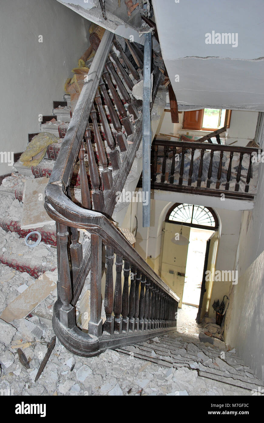 Interior of a damaged house by the earthquake, L'Aquila - Italy 2009 ...