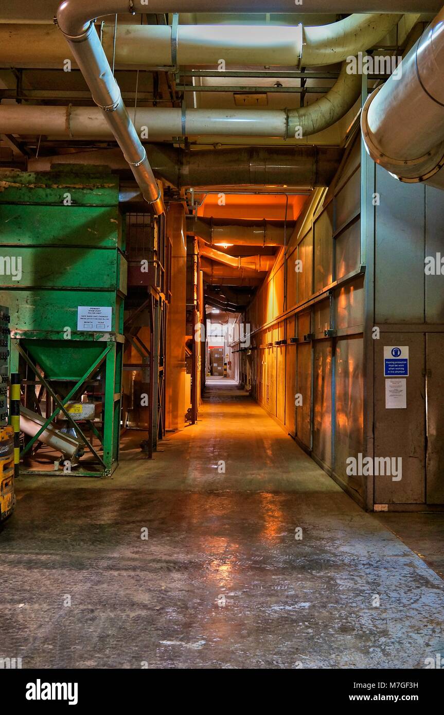 Interior of a tobacco factory primary Stock Photo - Alamy